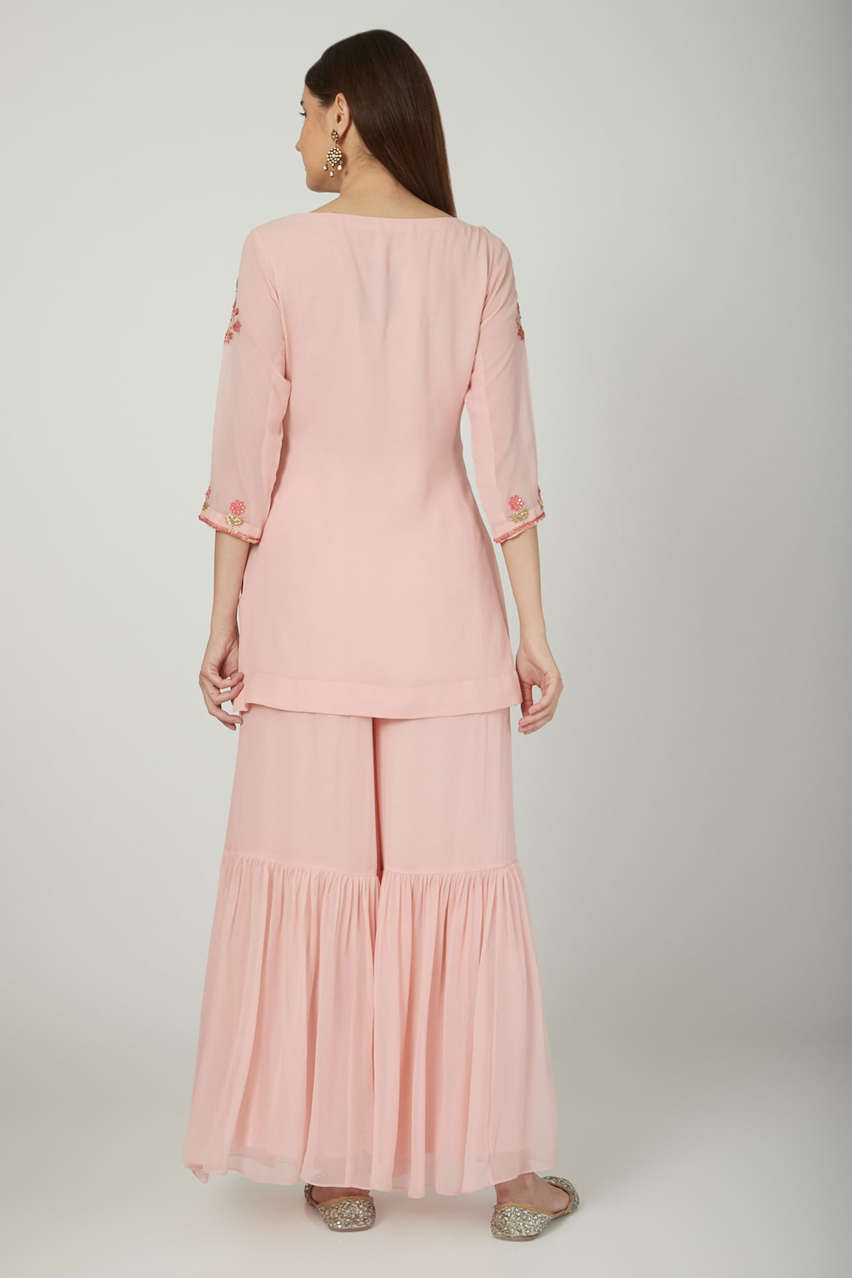 Pink Hand Embroidered Kurta Set Design by Kudi Pataka Designs at Pernia ...