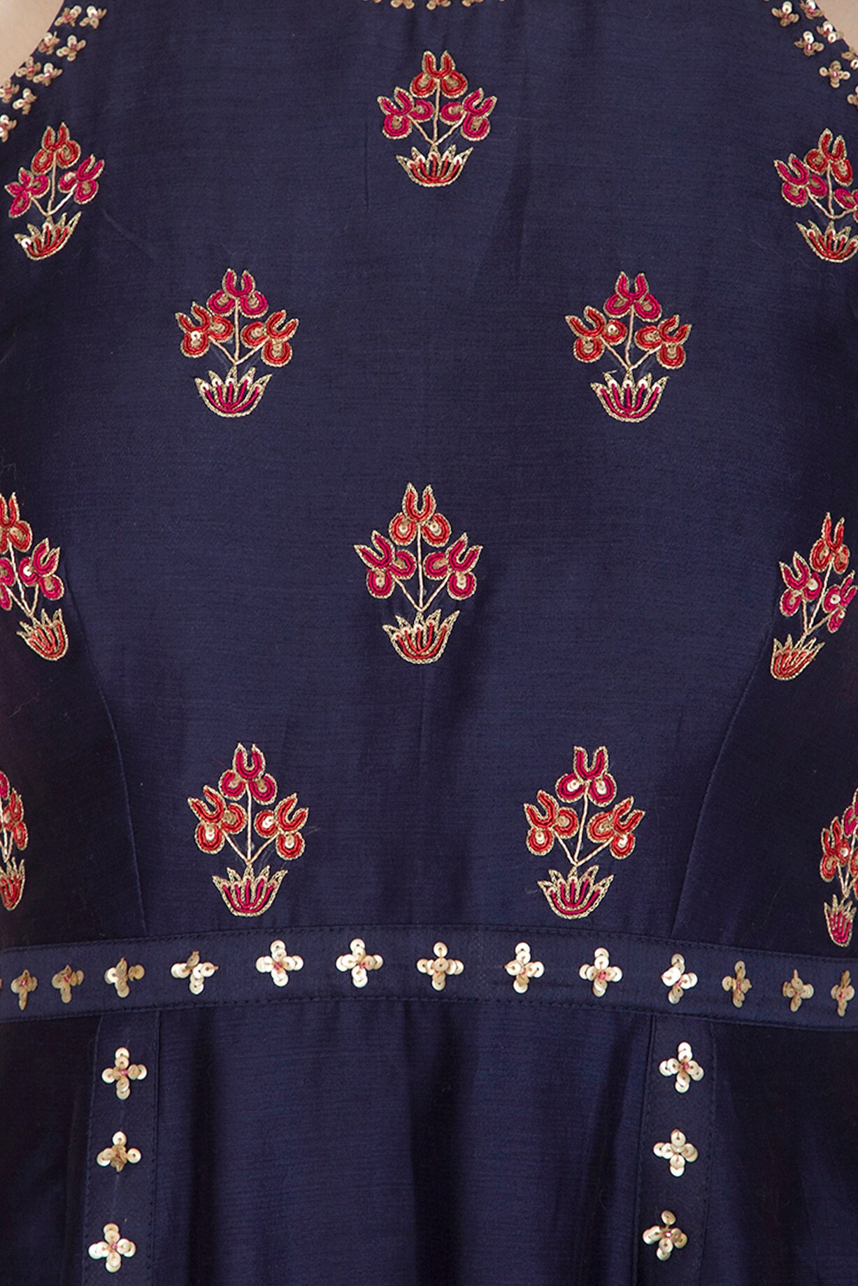 Midnight Blue Hand Embroidered Gown by Kudi Pataka Designs at Pernia's ...