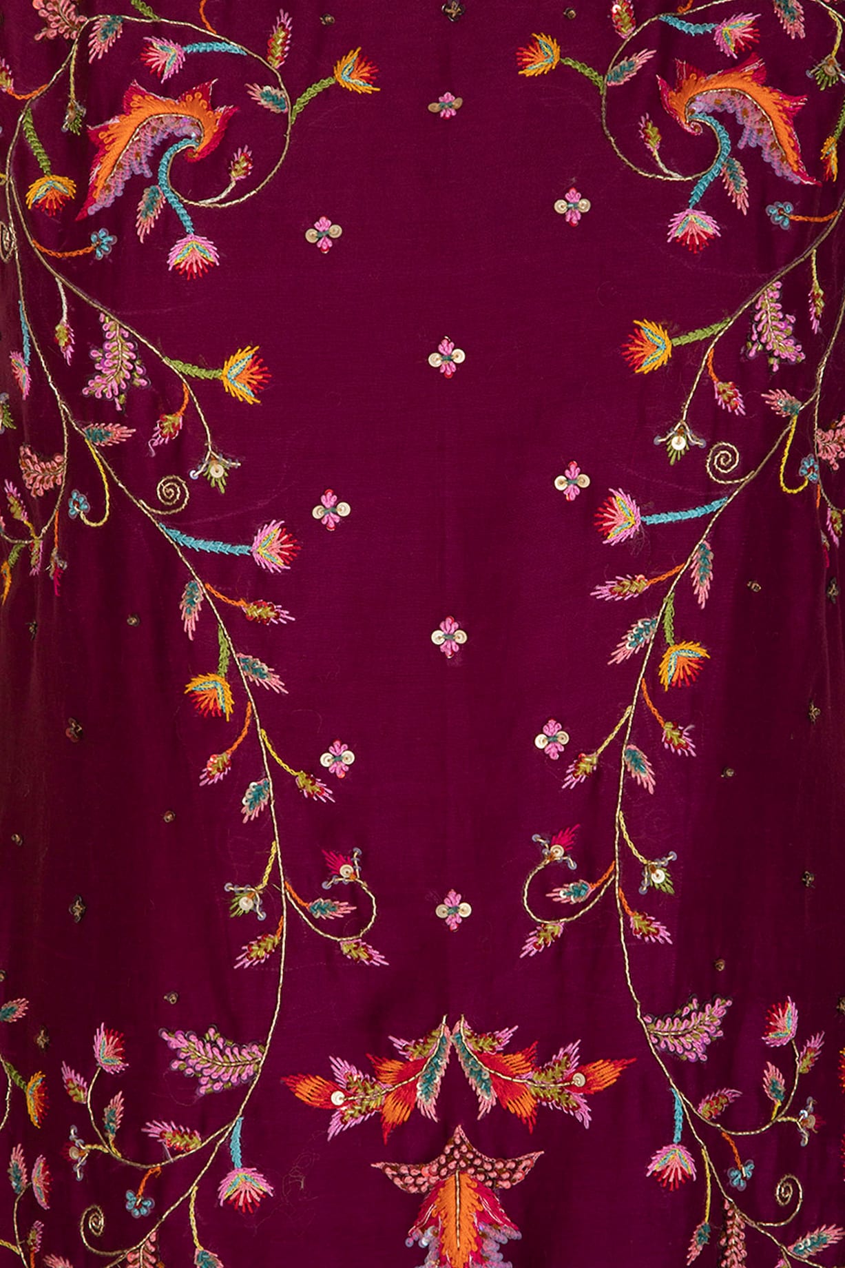 Wine Hand Embroidered Kurta Set by Kudi Pataka Designs at Pernia's Pop ...