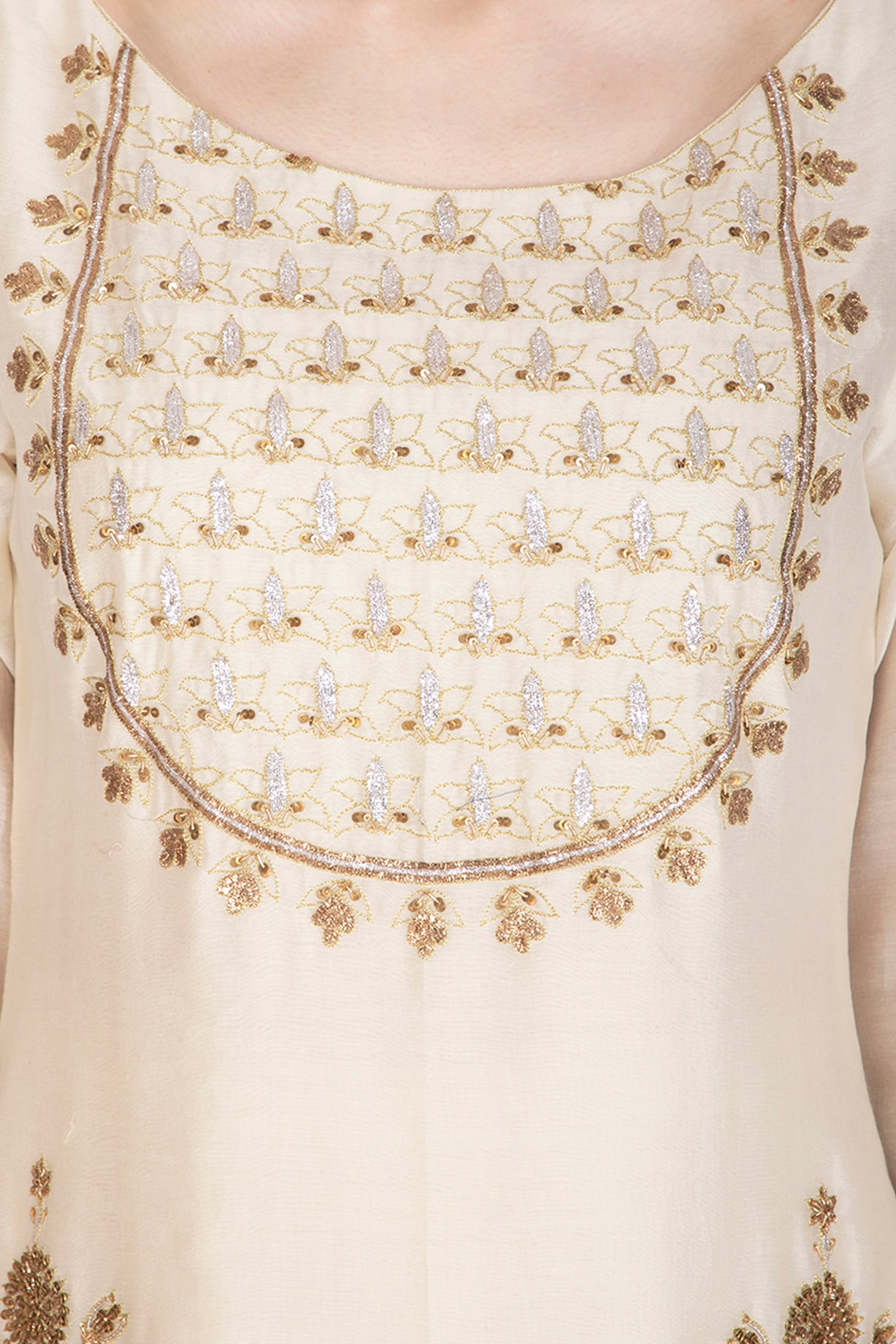 Ivory Hand Embroidered Kurta Set Design by Kudi Pataka Designs at ...