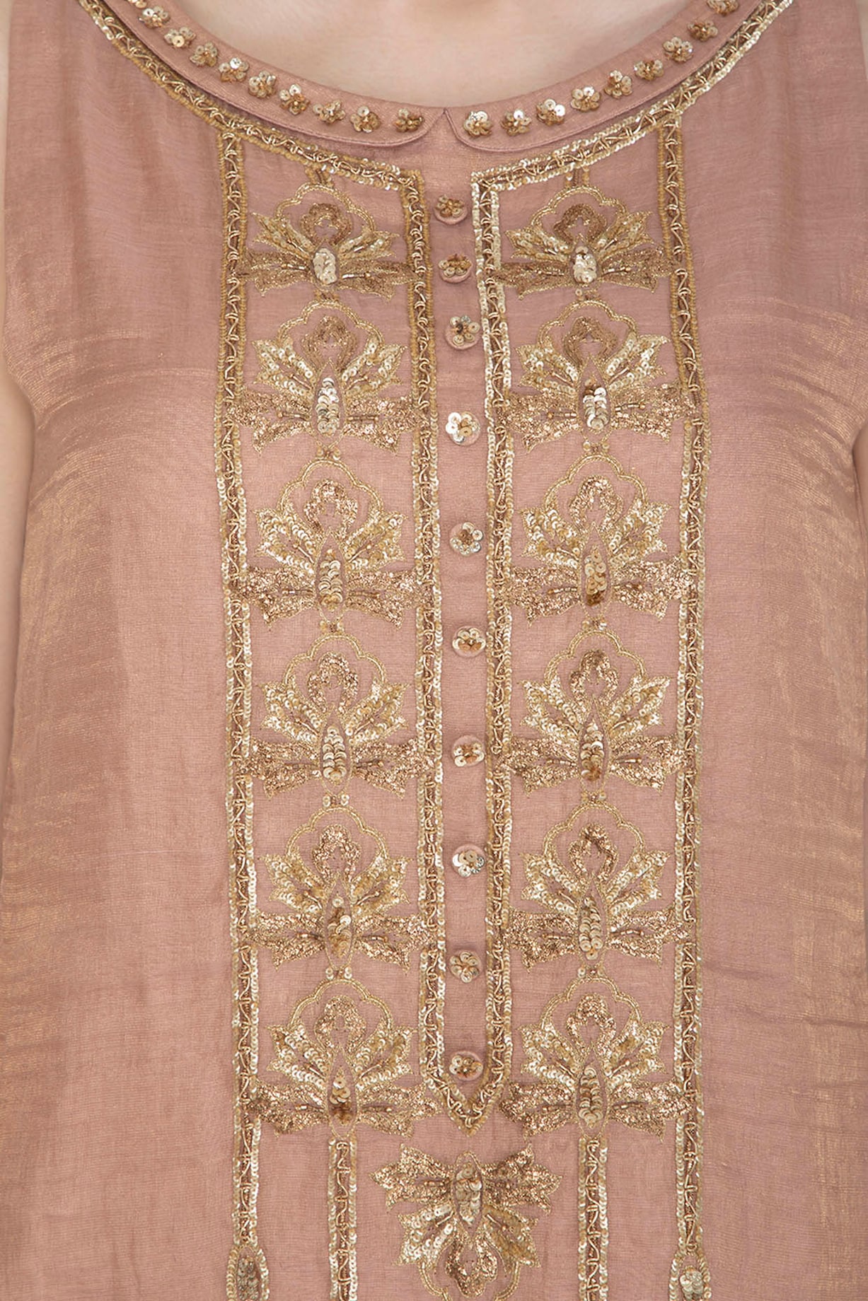 Soft Pink Hand Embroidered Tiered Sharara Set by Kudi Pataka Designs at ...