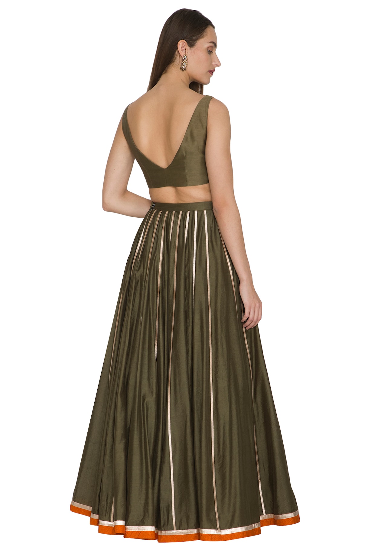 Olive Green Embroidered Lehenga Set by Kudi Pataka Designs at Pernia's ...