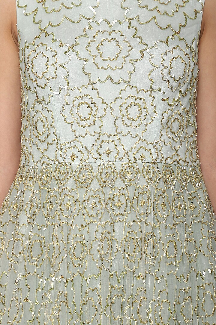 Sea green embroidered gown available only at Pernia's Pop Up Shop. 2024