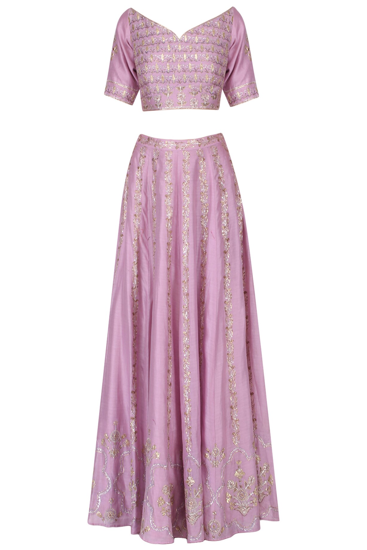 Dusty mauve and wine embroidered lehenga set available only at Pernia's ...