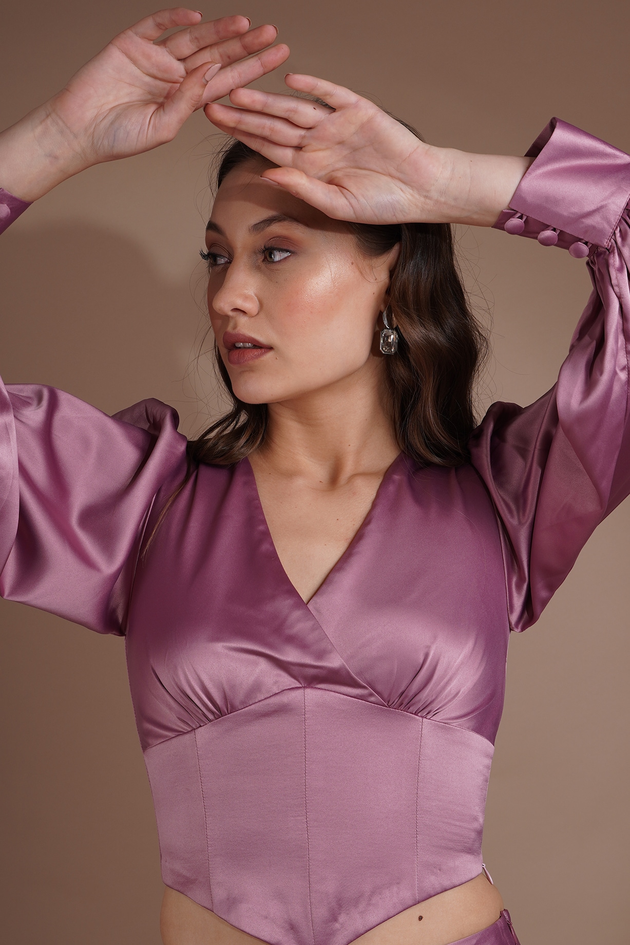 Purple Satin Lycra Pant Set by Label Nupur Gupta at Pernia's Pop Up ...