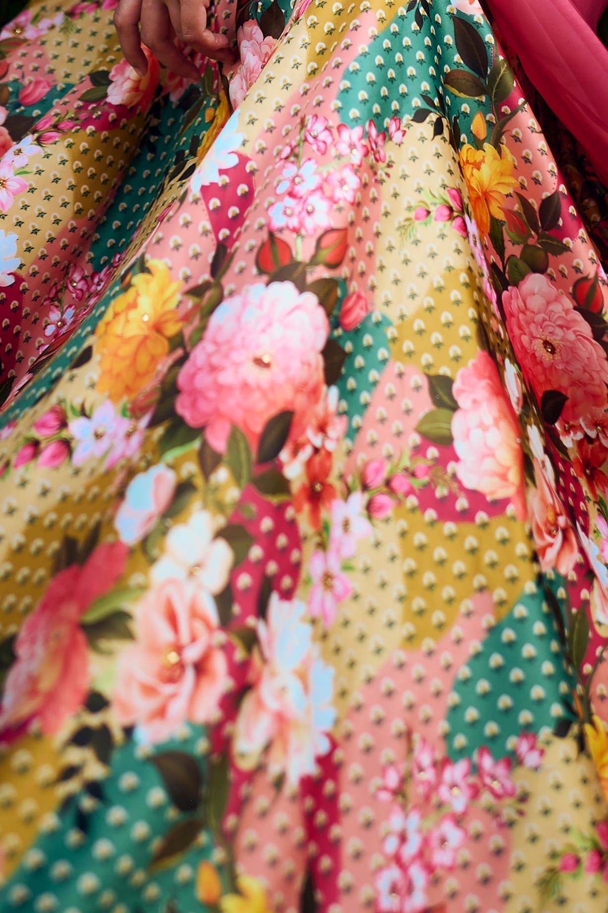 Multi-Colored Silk Floral Printed Lehenga Set Design by Lashkaraa at ...