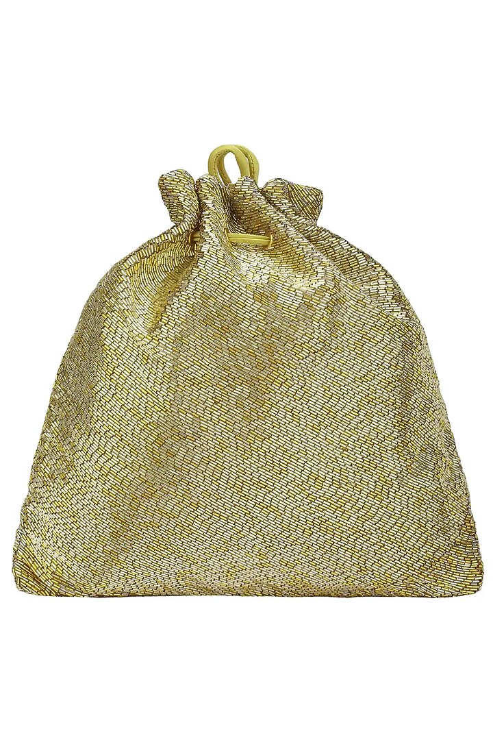 Gold embroidered cesta potli bag available only at Pernia's Pop Up Shop ...