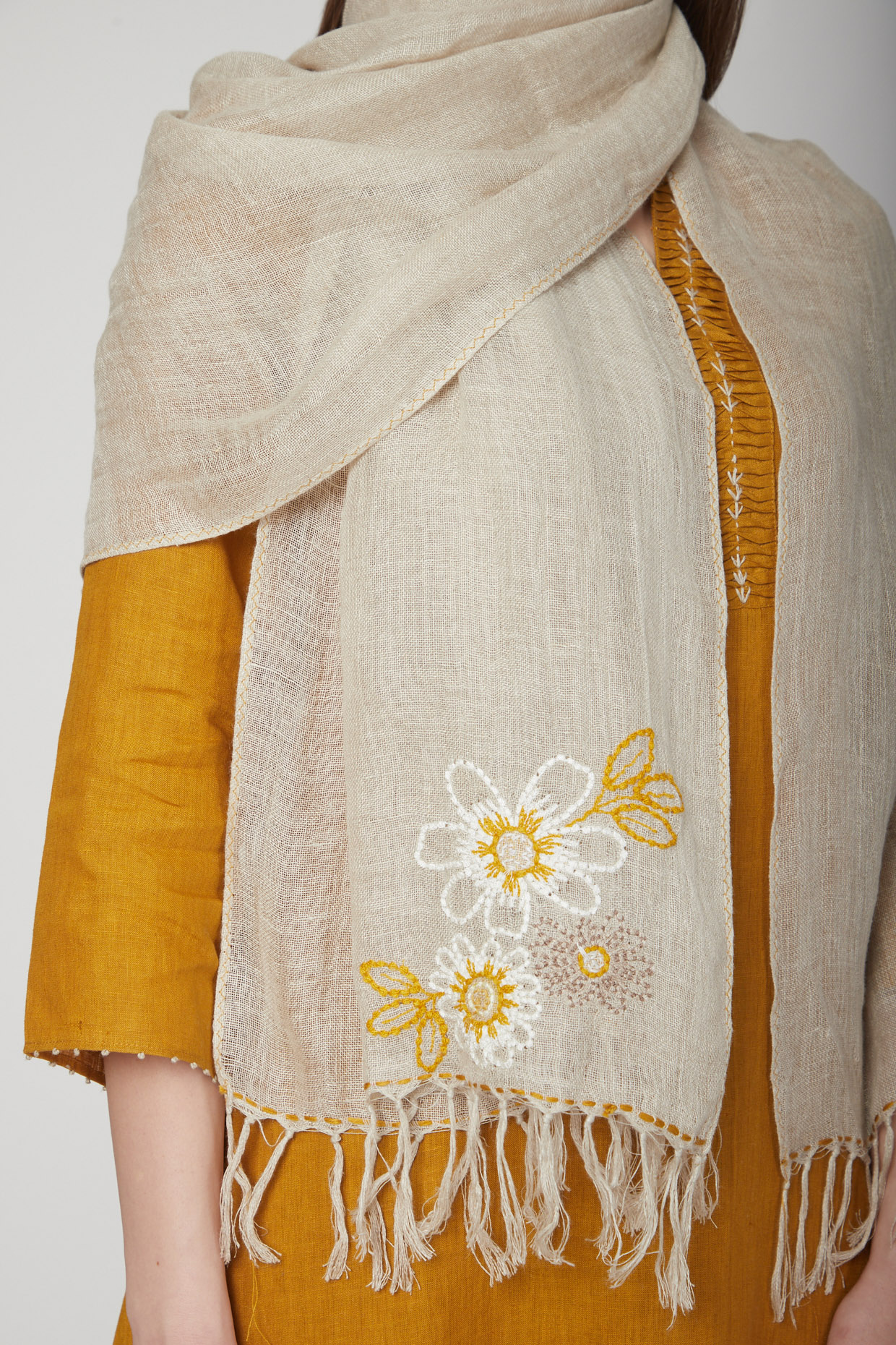 Floral embroidered scarf store