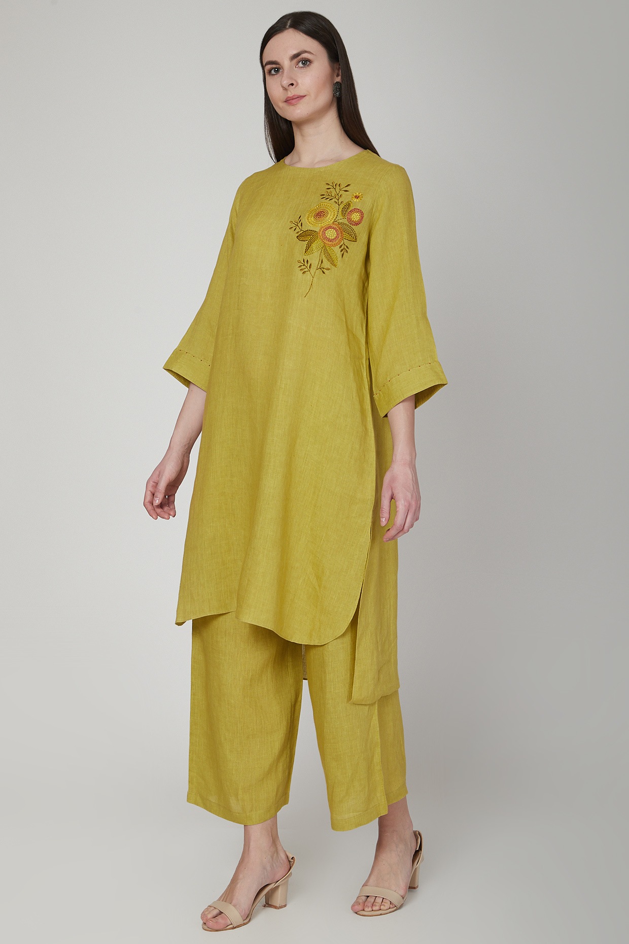 Mint Green Embroidered Tunic by Linen Bloom at Pernia's Pop Up Shop 2025