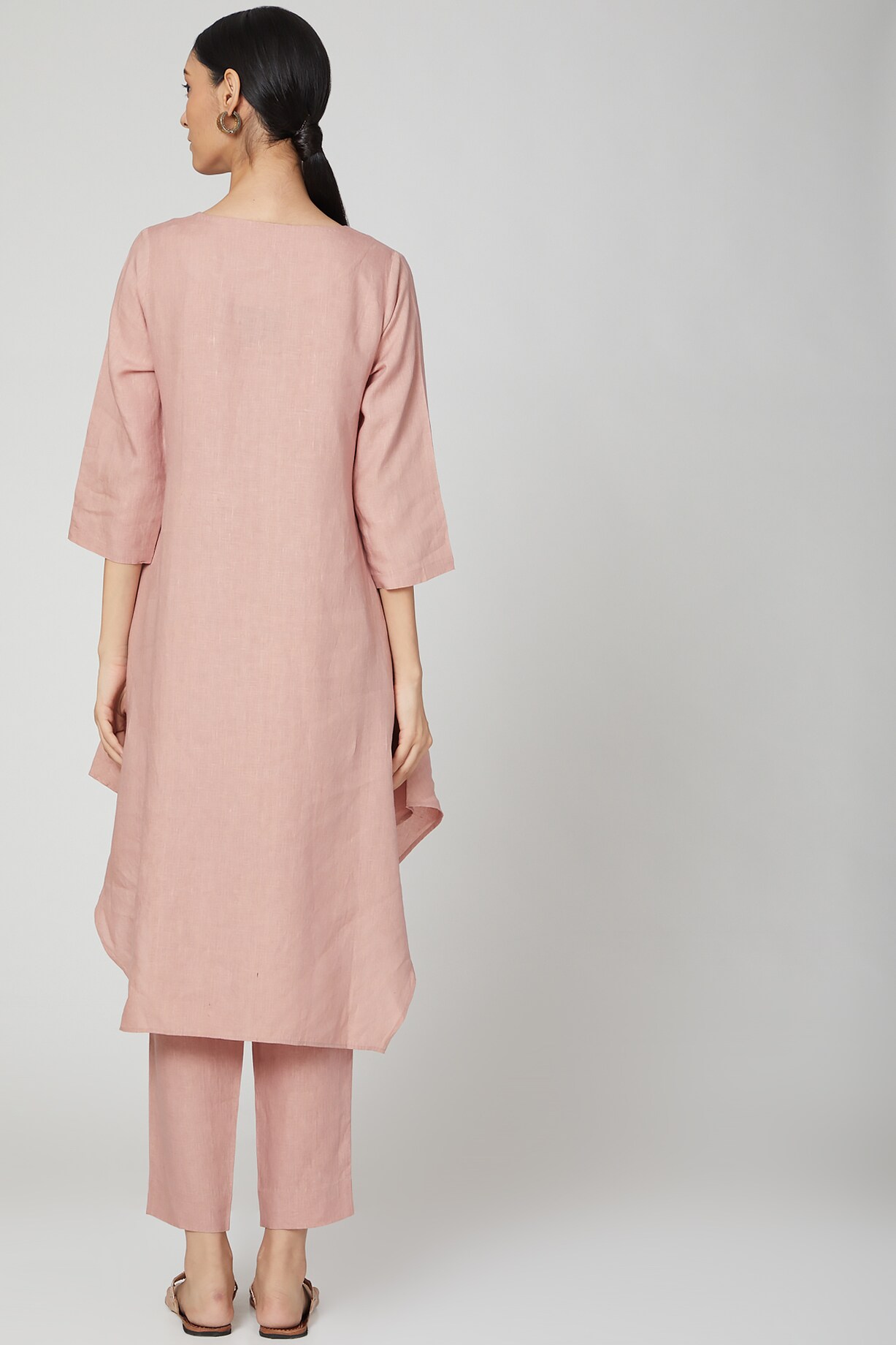 Onion Pink Embroidered Tunic by Linen Bloom at Pernia's Pop Up Shop 2024