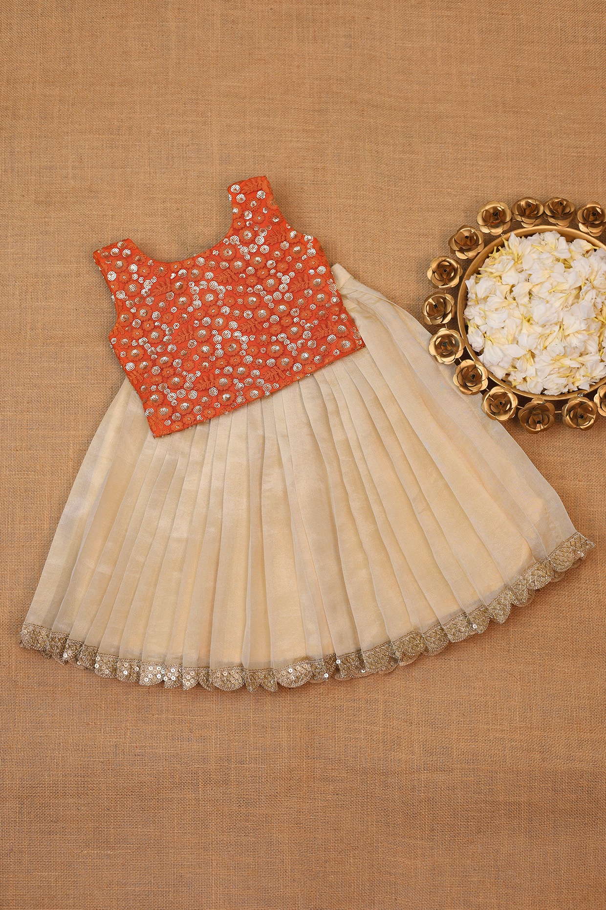 Off-White Tissue Skirt Set For Girls by Li & Li Boutique at Pernia's ...