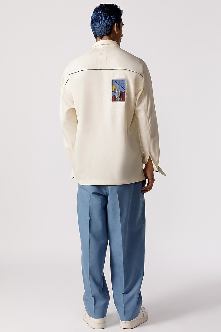Off-White Cotton Patch Printed Shirt by Line Outline at Pernia's Pop Up ...