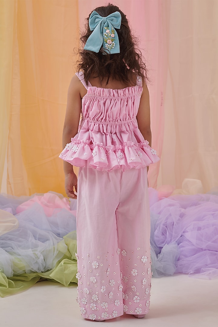 Pink Organic Cotton Co-Ord Set For Girls by Littleens at Pernia's Pop ...