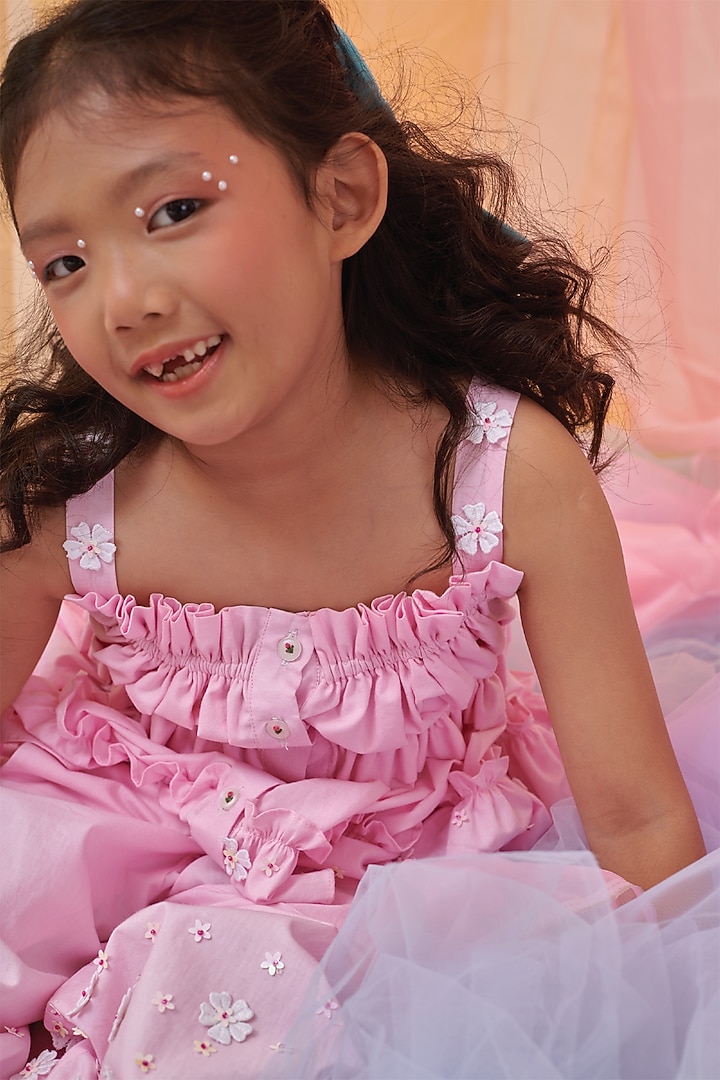 Pink Organic Cotton Co-Ord Set For Girls by Littleens at Pernia's Pop ...