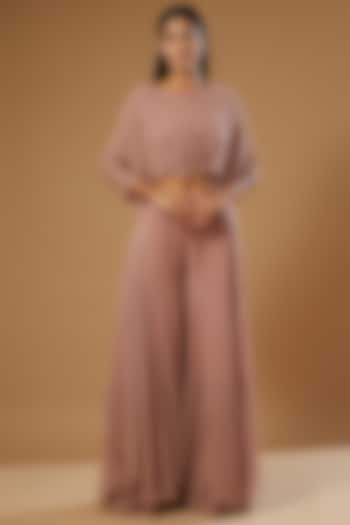 Nude Brown Georgette Co Ord Set By Label Muskan Agarwal At Pernias Pop