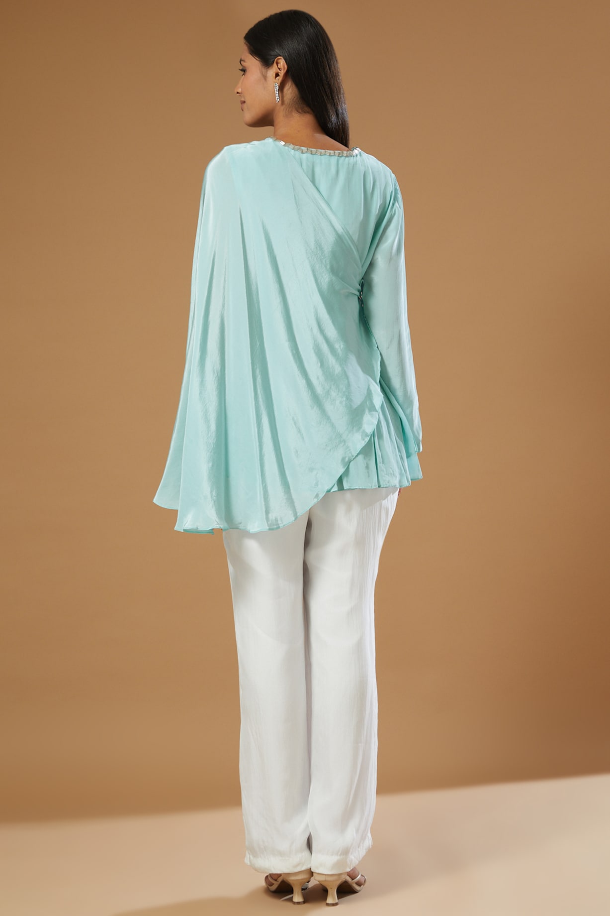 Baby Blue Crepe Angrakha Top by Label Muskan Agarwal at Pernia's Pop Up ...