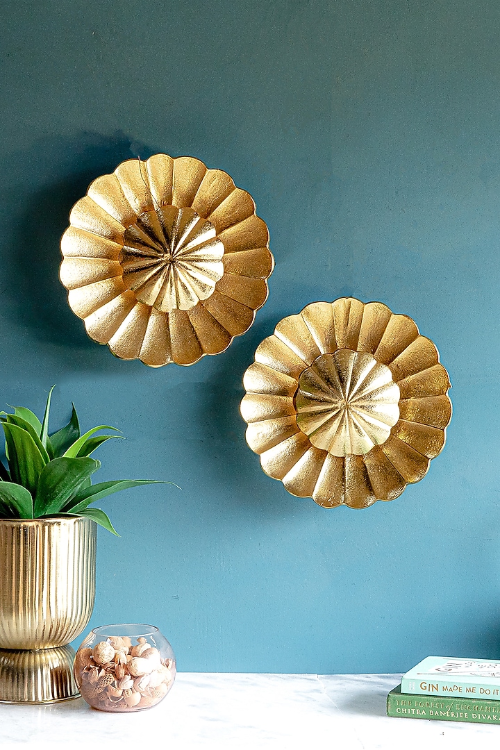 Shiny Gold Aluminium Wall Scone by Logam at Pernia's Pop Up Shop 2025