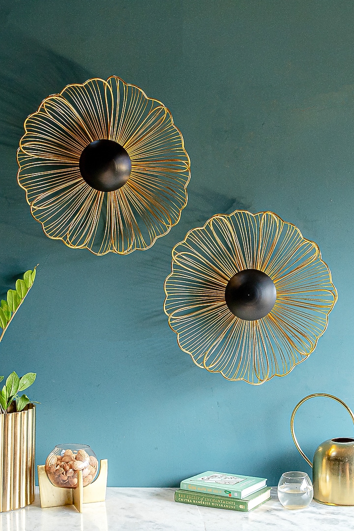 Shiny Gold & Black Mild Steel Wall Scone by Logam at Pernia's Pop Up ...