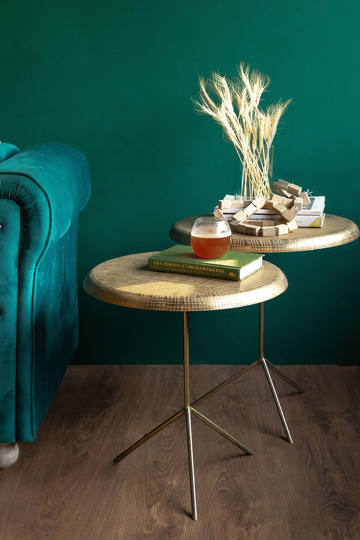 Shiny Gold Aluminium Nesting Table Set by Logam at Pernia's Pop Up Shop ...