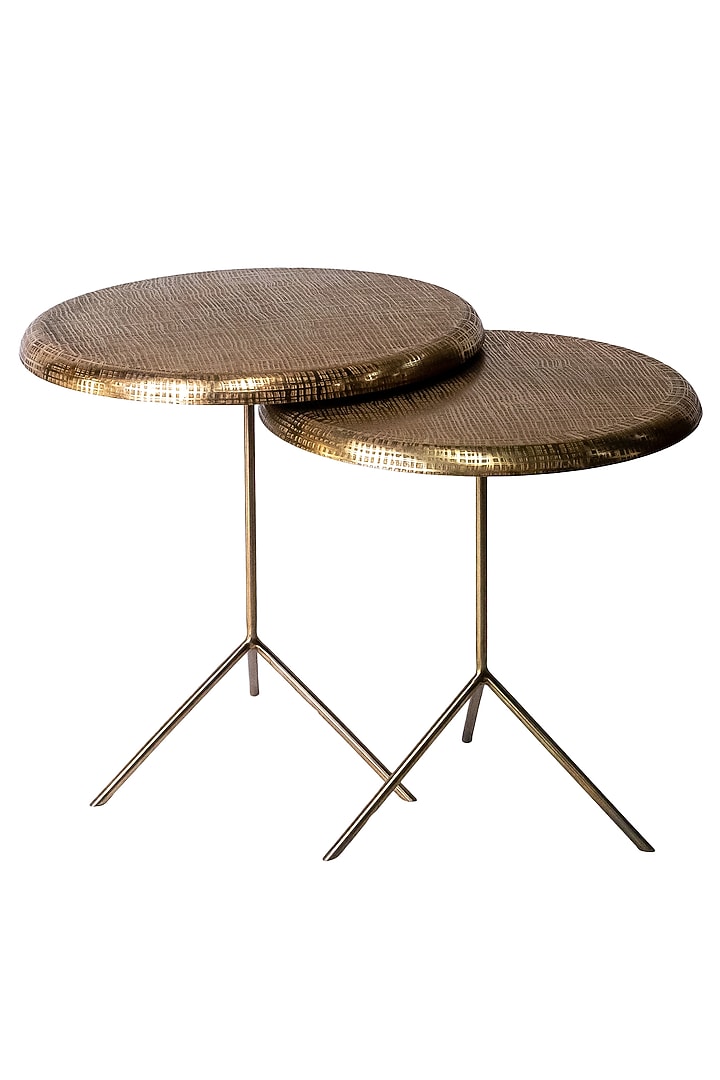 Shiny Gold Aluminium Nesting Table Set by Logam at Pernia's Pop Up Shop ...