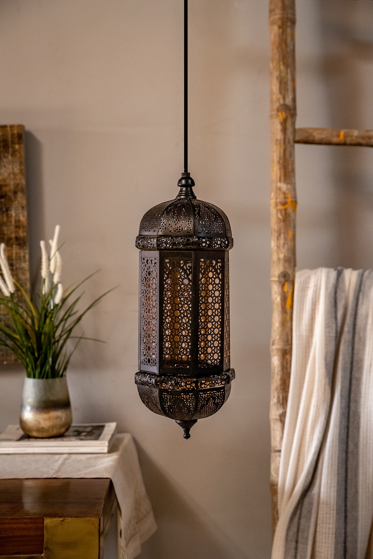Black & Gold Handcrafted Hanging Light by Logam at Pernia's Pop Up Shop ...