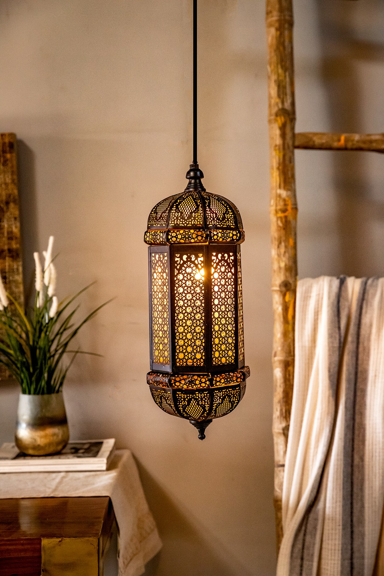 Black & Gold Handcrafted Hanging Light by Logam at Pernia's Pop Up Shop ...