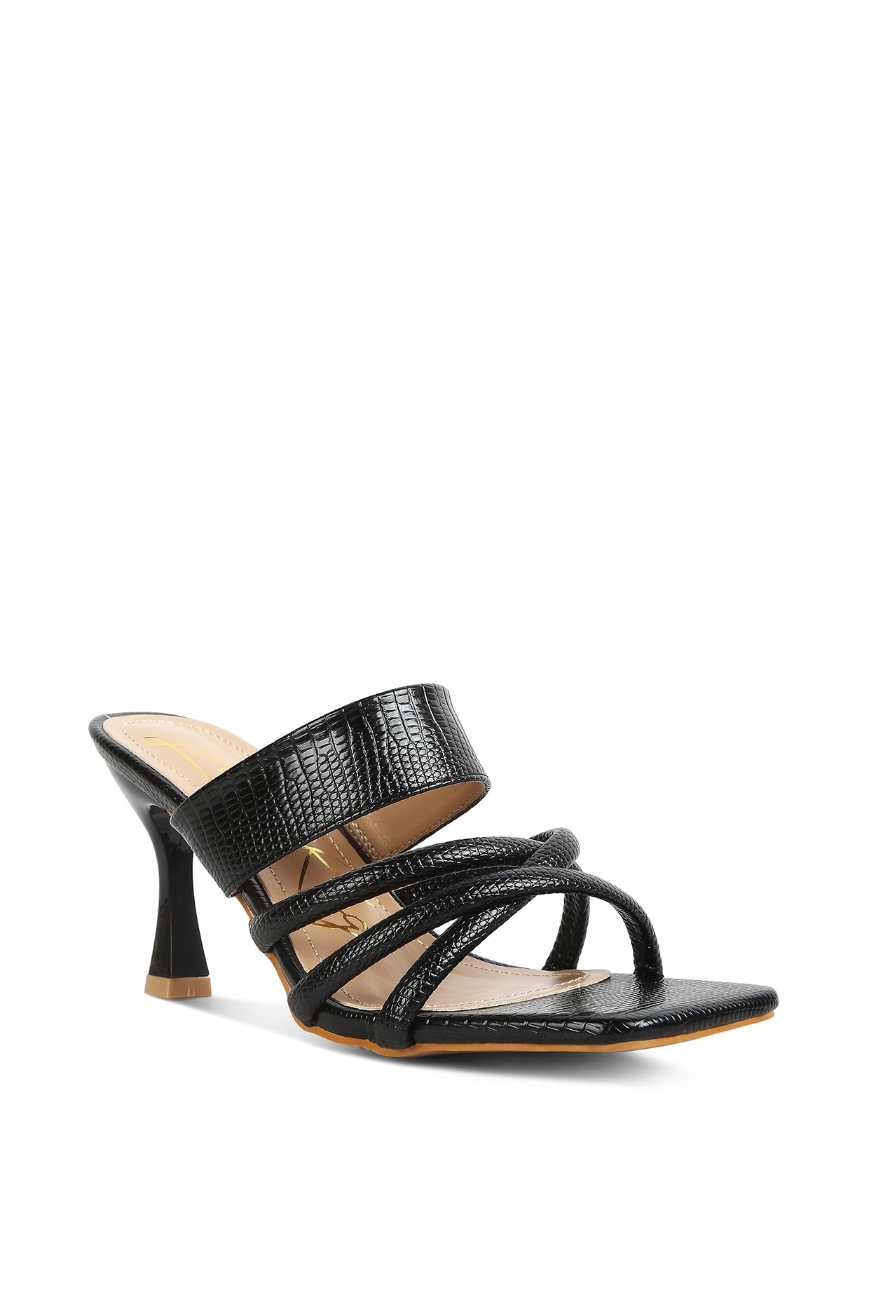 Black PU Spool Heels by London Rag at Pernia's Pop Up Shop 2025