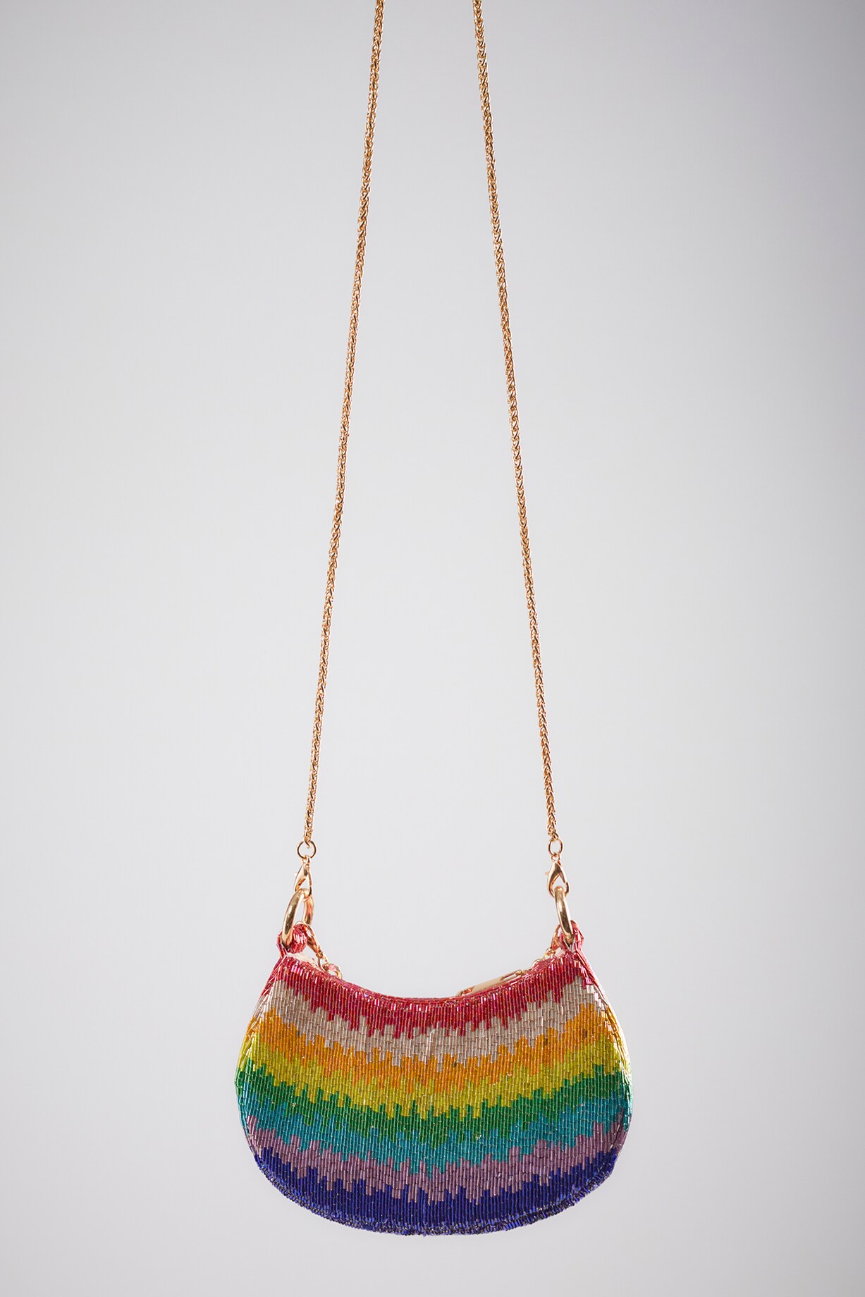 Tourmaline-Colored Satin Bugle Beads Embroidered Clutch Bag by ...