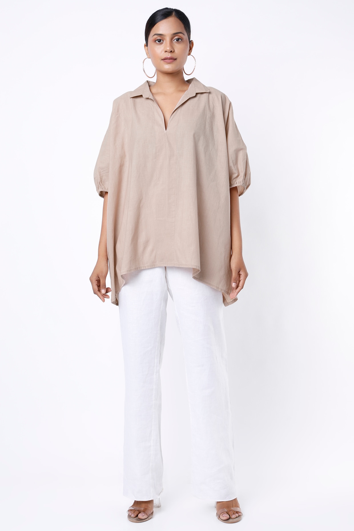 Nude Cotton Kaftan Top by Lugda by DIHI at Pernia's Pop Up Shop 2025