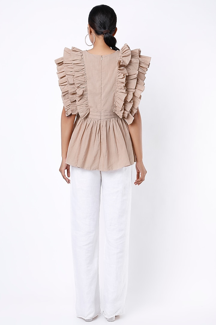 Nude Gathered Top by Lugda by DIHI at Pernia's Pop Up Shop 2024