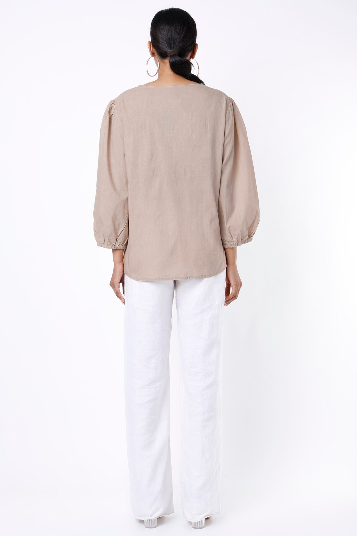 Nude Cotton Formal Shirt by Lugda by DIHI at Pernia's Pop Up Shop 2025