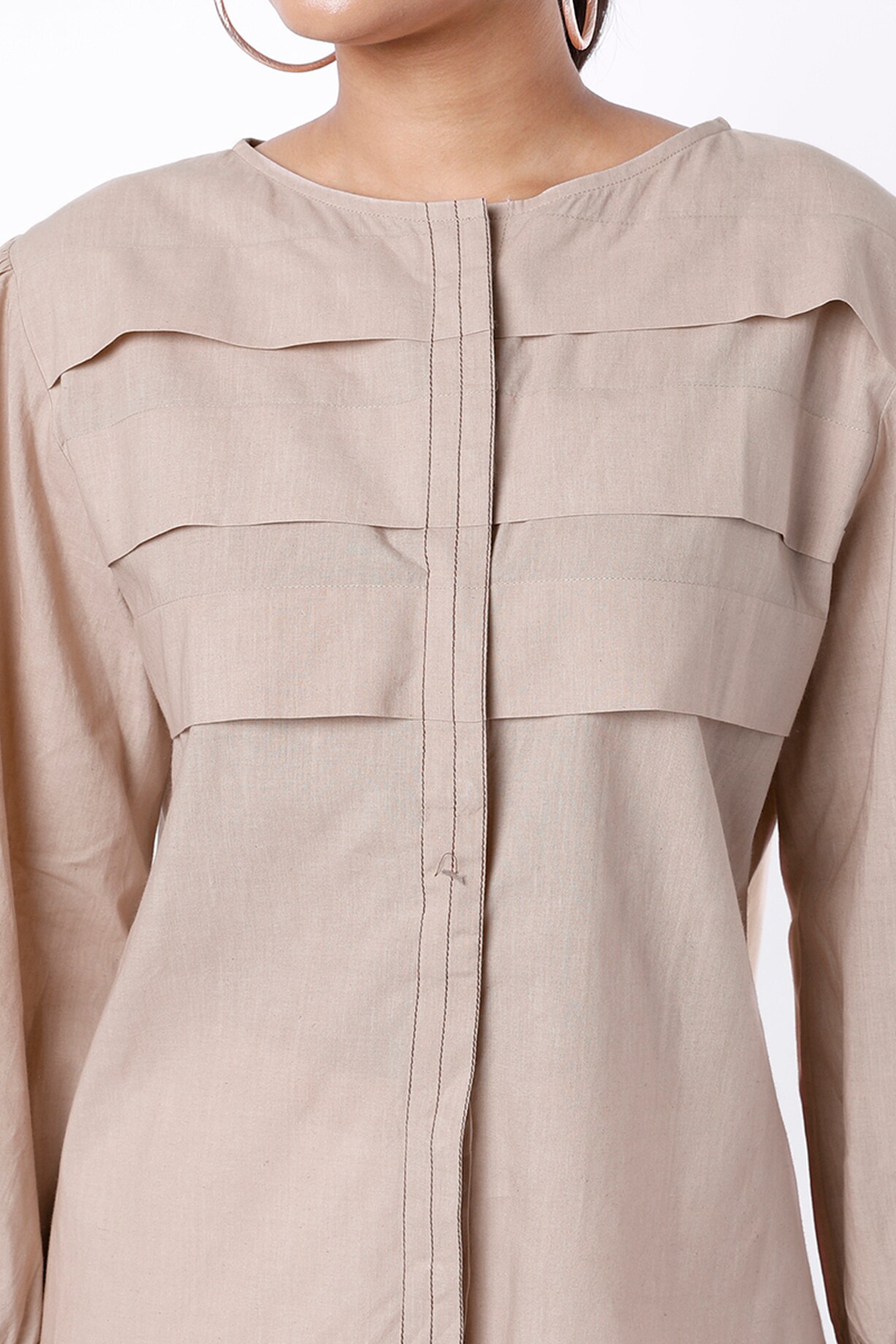 Nude Cotton Formal Shirt by Lugda by DIHI at Pernia's Pop Up Shop 2025