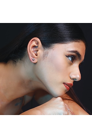 Rose Gold Plated Lab-Brown Diamond Stud Earrings In Sterling Silver by ...