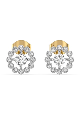 Gold Plated Lab-Grown Prong-Set Diamond Stud Earrings by Lukson at ...