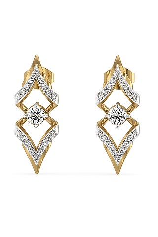 Gold Plated Lab-Grown Diamond Stud Earrings by Lukson at Pernia's Pop ...