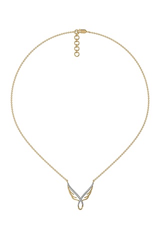 Gold Plated Lab-Grown Diamond Angel's Embrace Necklace by Lukson at ...