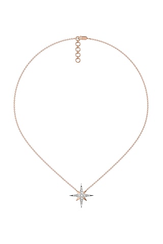Rose Gold Plated Diamond North Star Pendant Necklace by Lukson at ...