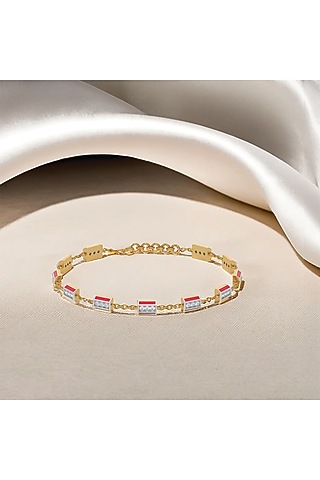 Gold Plated Lab-Grown Diamond Bracelet In Silver by Lukson at Pernia's ...
