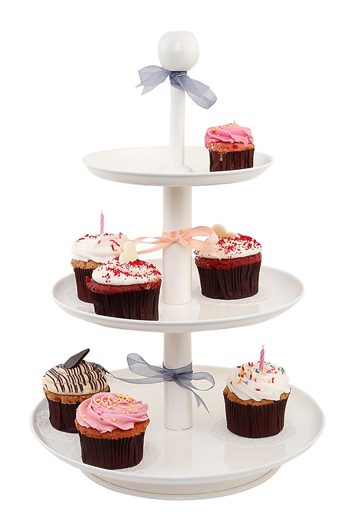 Off-White Galvanized Steel Three-Tiered Knob Cake Stand by Living with ...