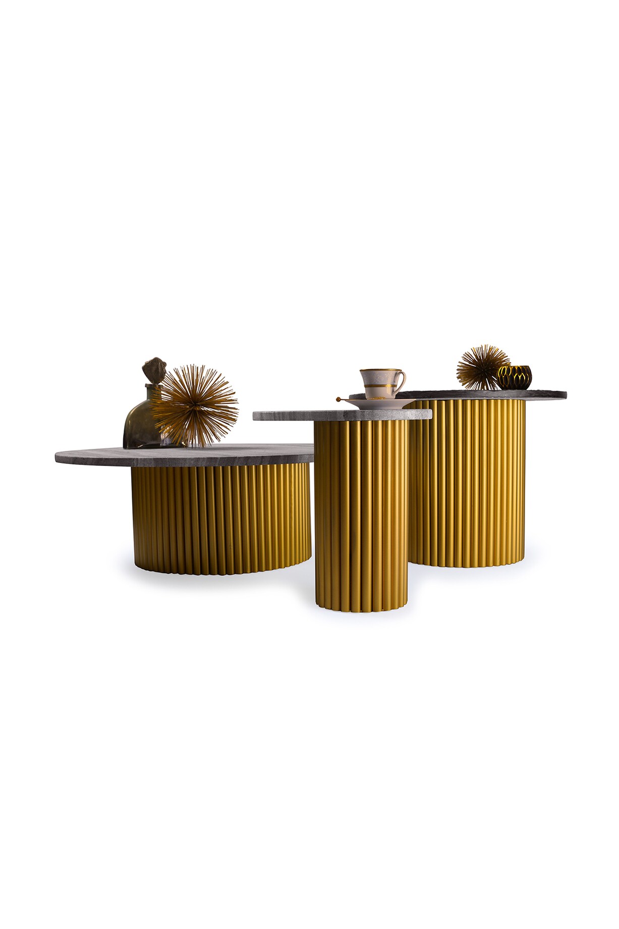 Brown Marble C-Shaped Table by Living with Elan at Pernia's Pop Up Shop ...