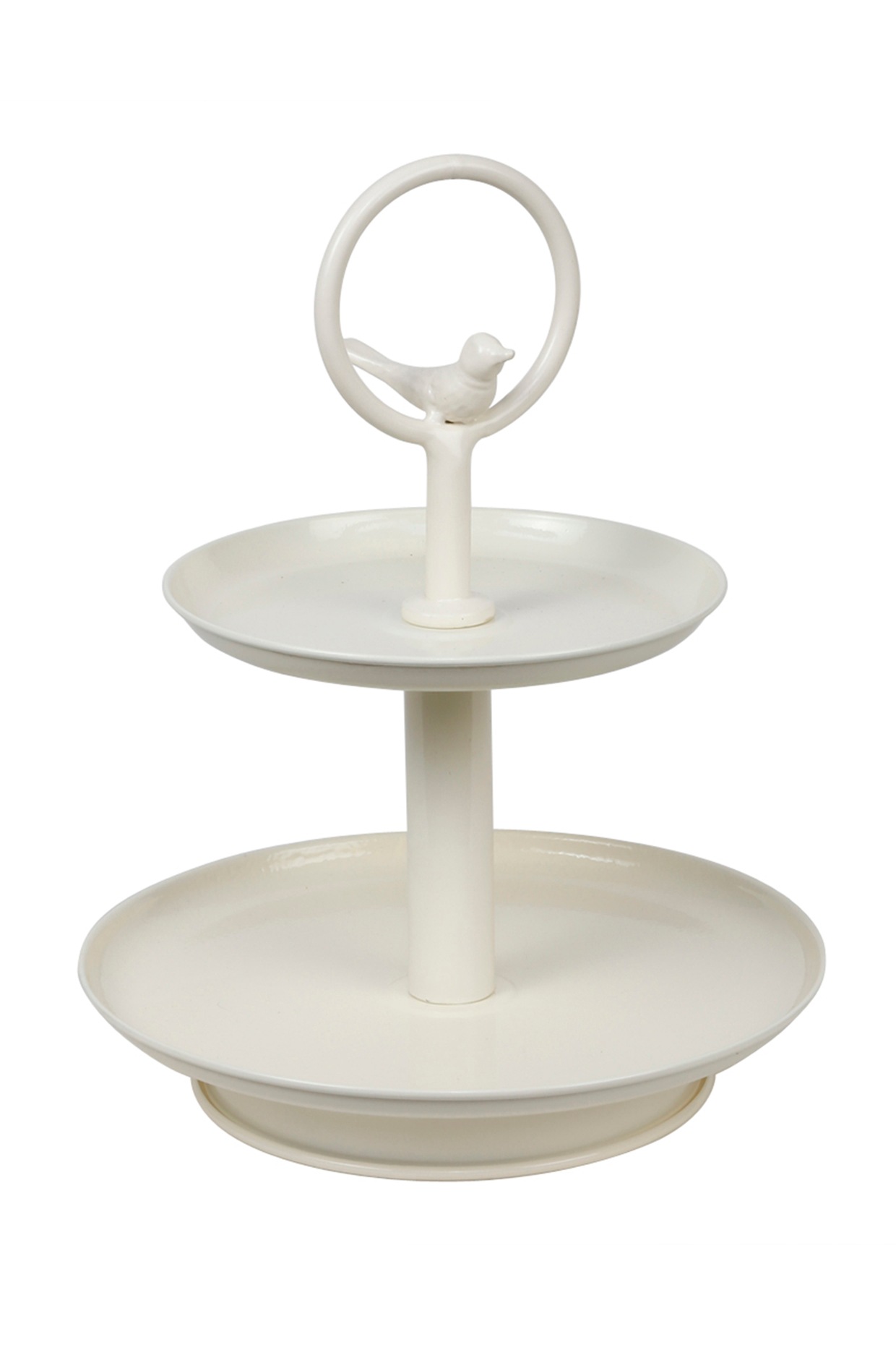 Elan Tweet Two Tier Metal Cake and Cupcake Stand - Ivory by Living with ...