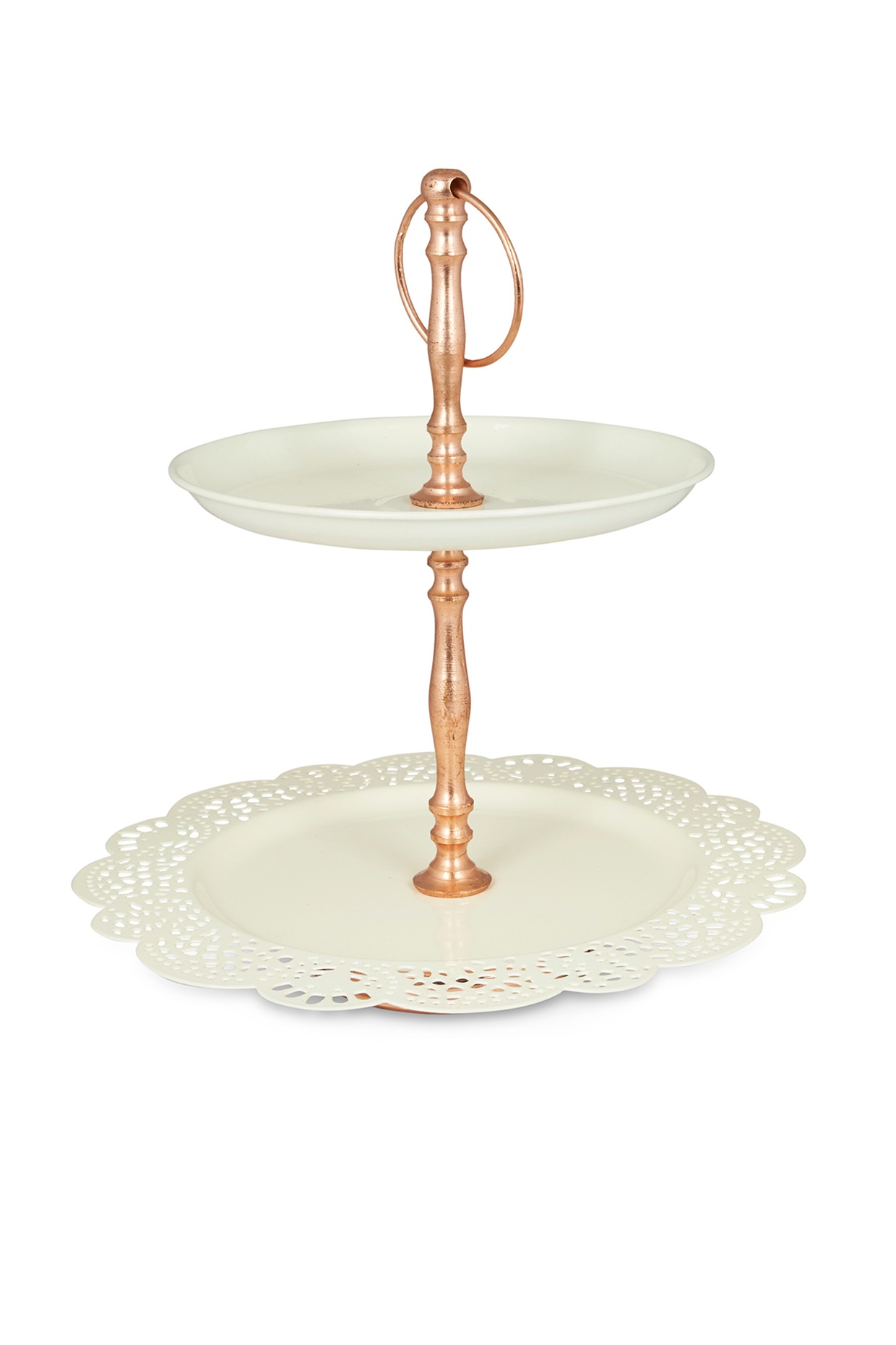 Elan Flourish Two Tier Cake Cupcake and Dessert Stand (Metal, Off White ...