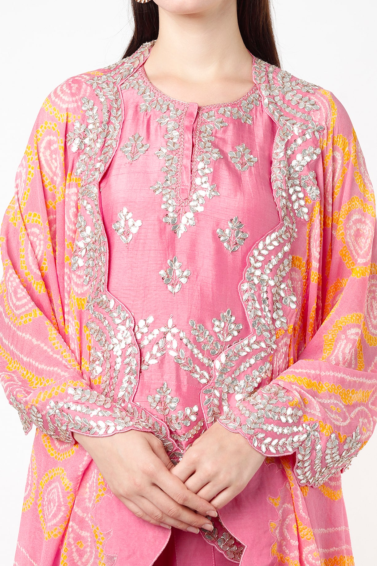 Rose Pink Satin Dhoti Set Design by Mahi Calcutta at Pernia's Pop Up ...