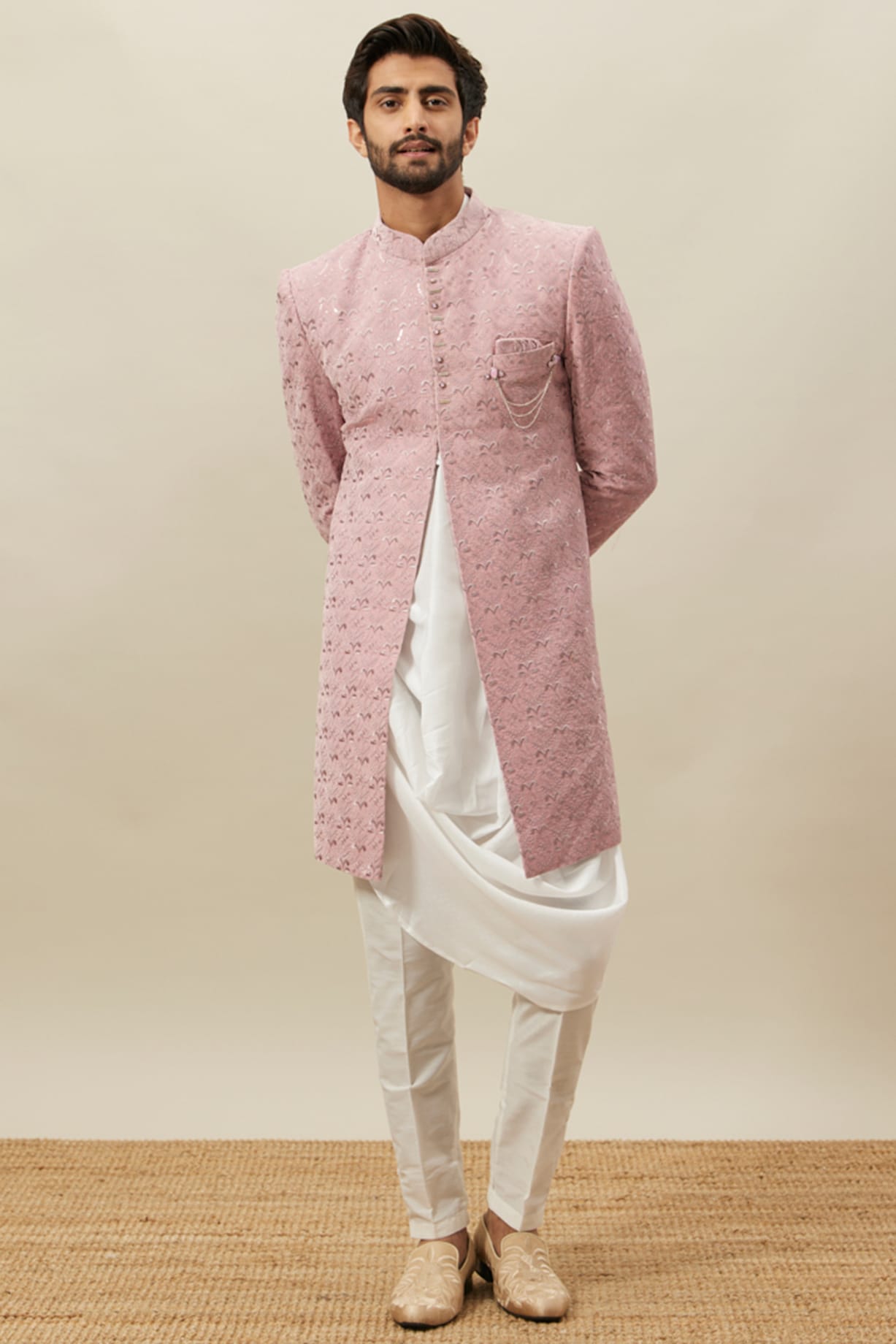 Buy Twamev Purple Velvet Embroidered Indo-Western Set at Pernia ...