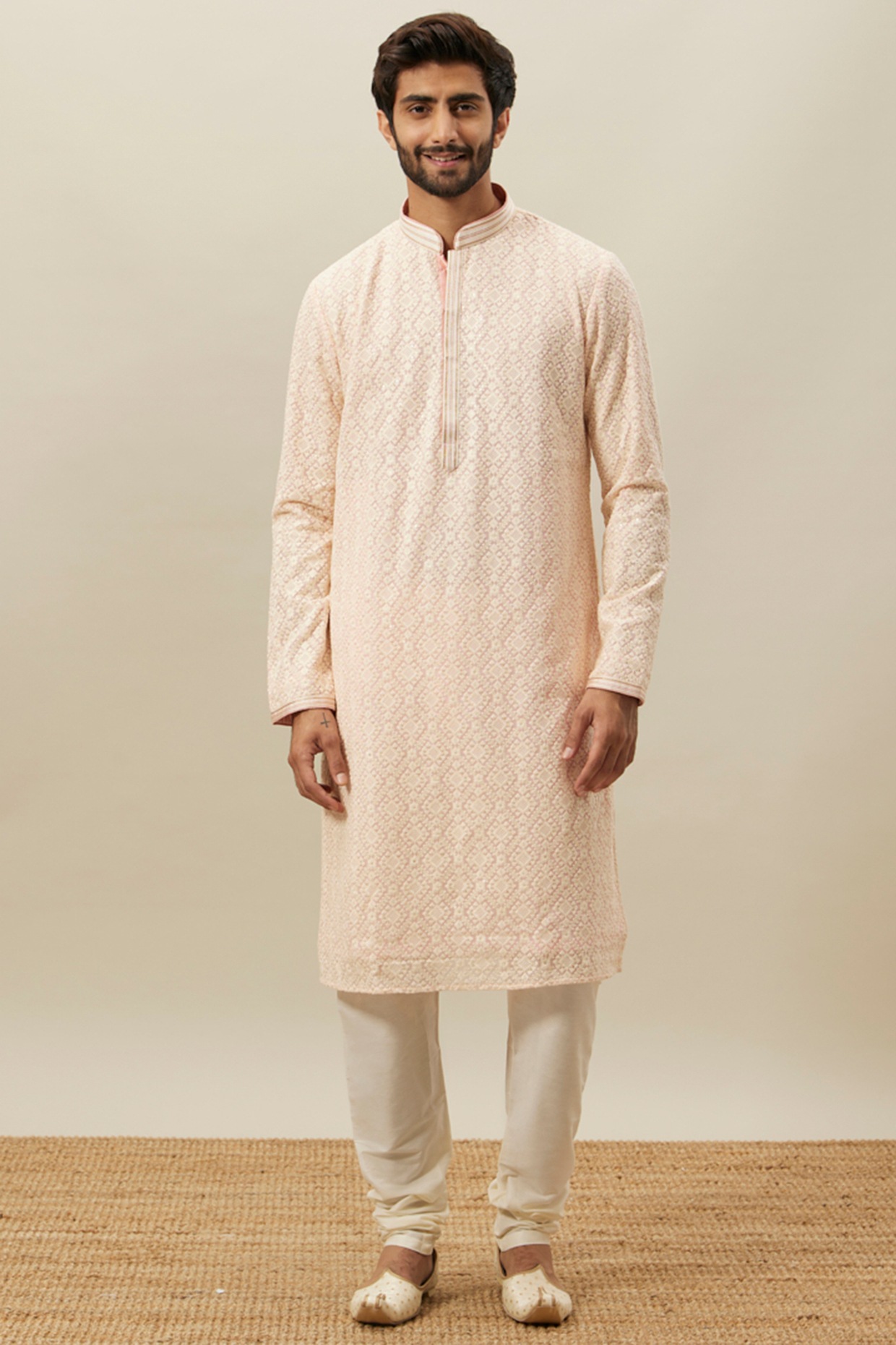 Light Pink Viscose Embroidered Kurta Set by Twamev at Pernia's Pop Up ...