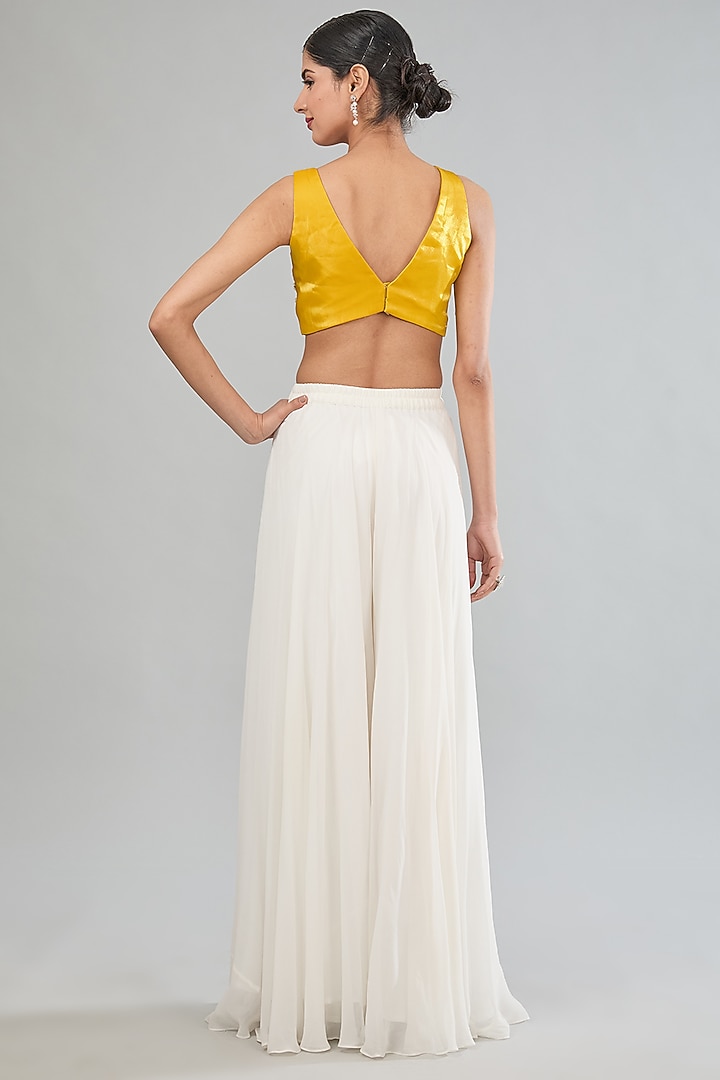 Yellow Italian Satin Organza Cape Set by MANISHA SONI at Pernia's Pop ...