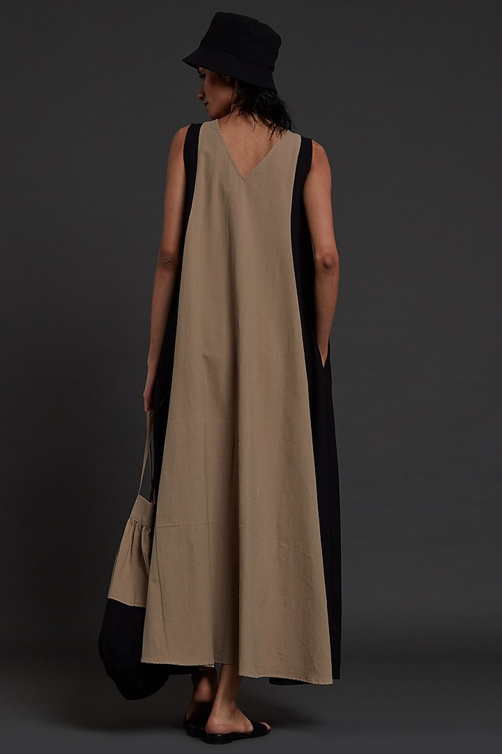 Red Cotton Color Blocked Dress Design by Mati at Pernia's Pop Up Shop 2026