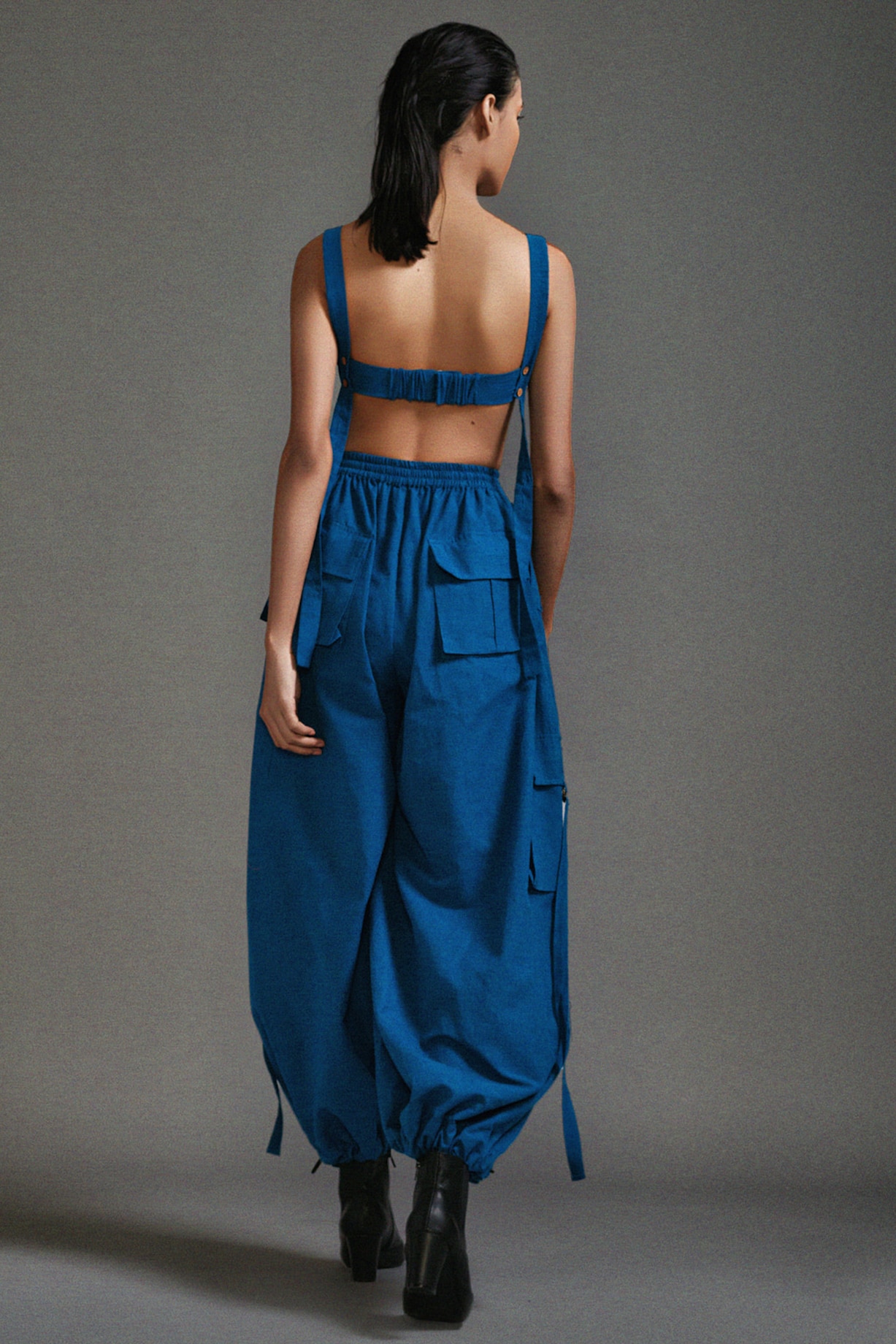 Blue Cotton Pocket Corset by Mati at Pernia's Pop Up Shop 2025
