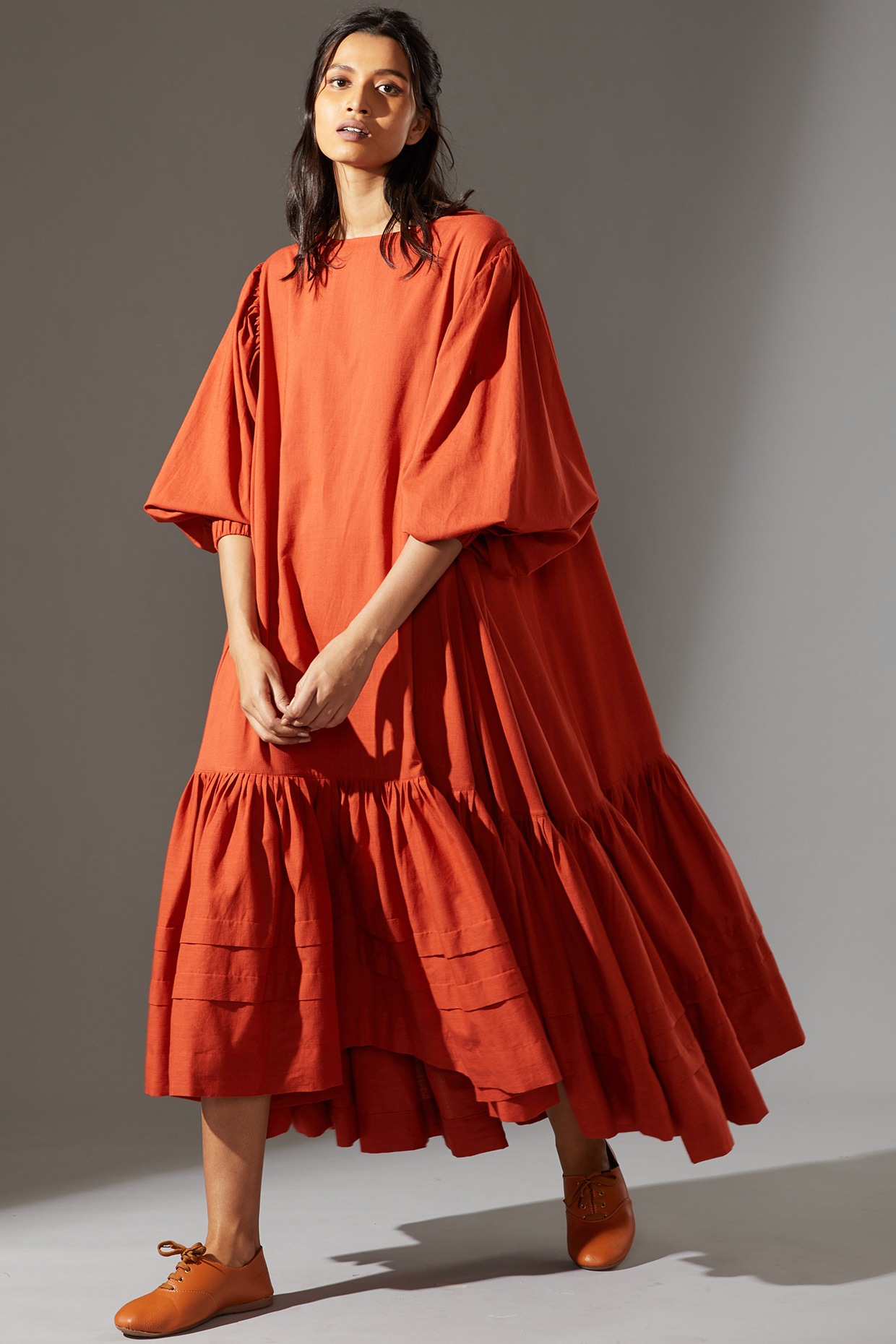 Rust Orange Maxi Dress With Asymmetric Hem by Mati at Pernia's Pop Up ...