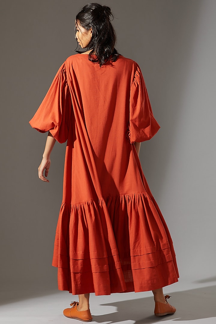 Rust Orange Maxi Dress With Asymmetric Hem by Mati at Pernia's Pop Up ...